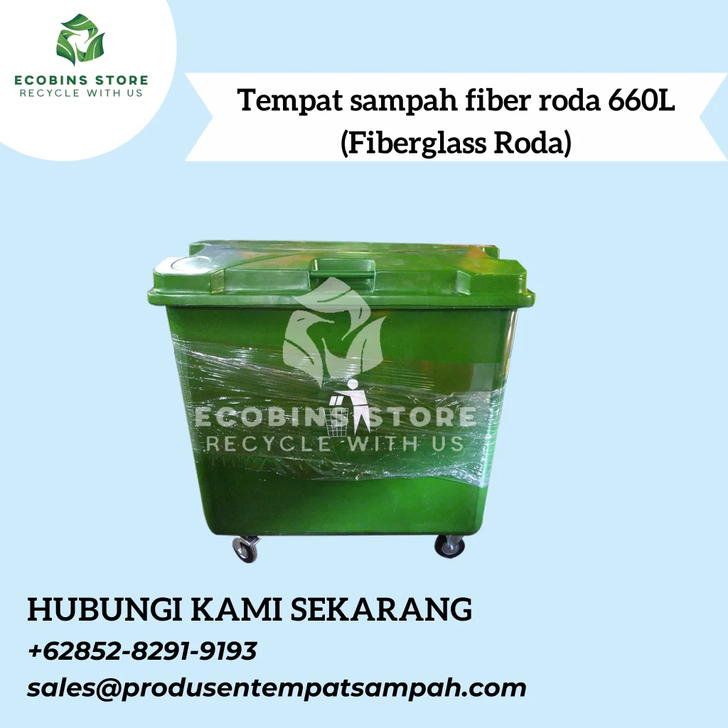 Tempat Sampah Besar Fiberglass Roda Kapasitas 660 Liter - Produsen ...